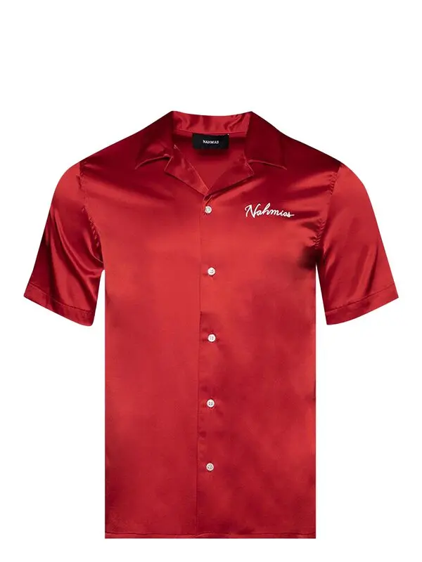 NAHMIAS Short-sleeve Silk Shirt - Red