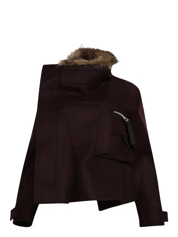 Sacai Wool Melton Blouson - Brown