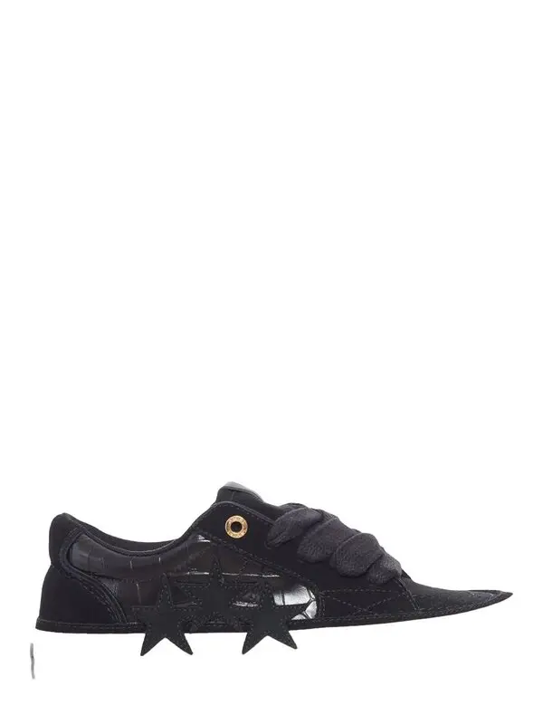 Amiri Sunset Skate Low Croc Debossed Sneakers - Black