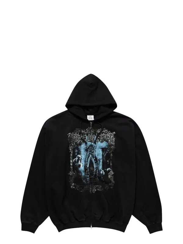 Vetements Cradle Of Filth Butterfly Zip-up Hoodie - Black