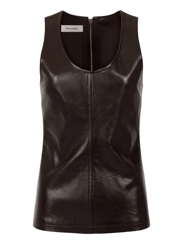 ENTIRE STUDIOS Leather Tank - Brown