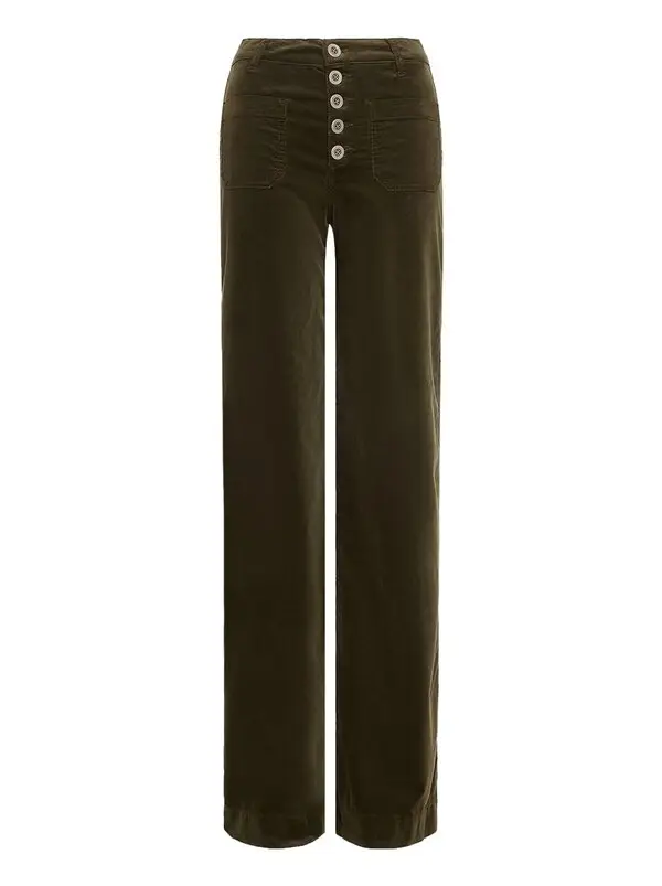 Ramy Brook Cindy Velvet Wide-leg Pants - Deep Olive Velvet