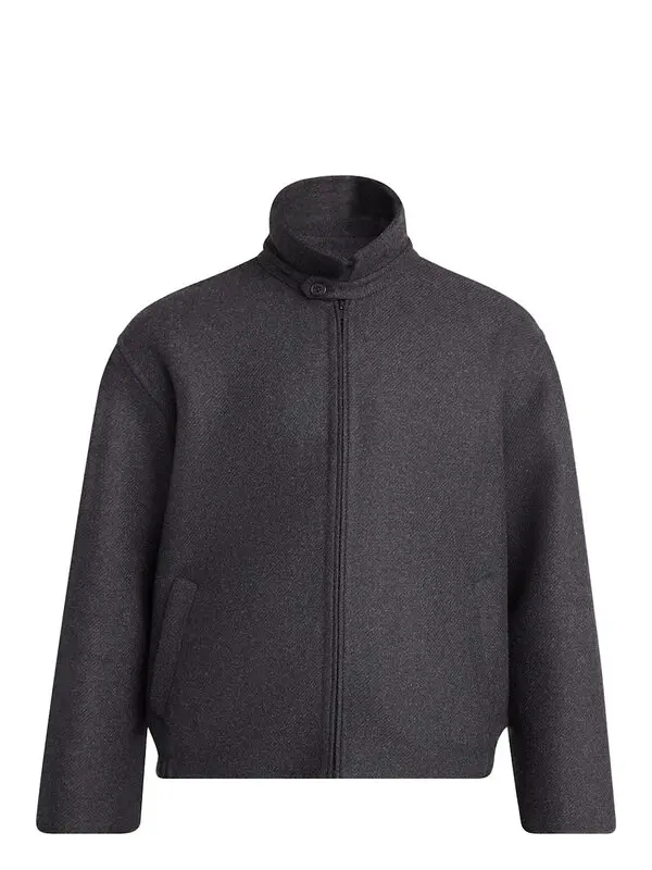 THE ROW Dantes Melton Wool Full-zip Blouson - Dark Charcoal
