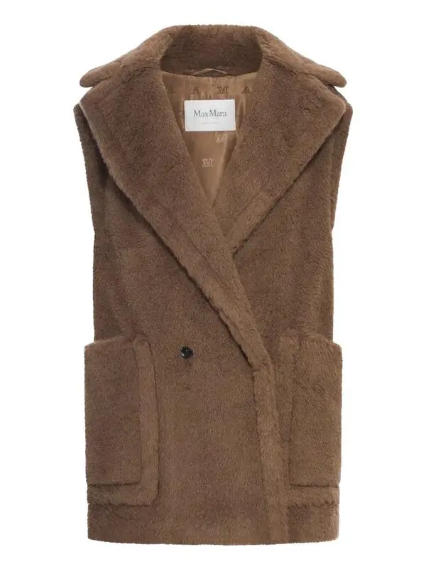 Max Mara Alpaca And Wool Teddy Vest - Brown