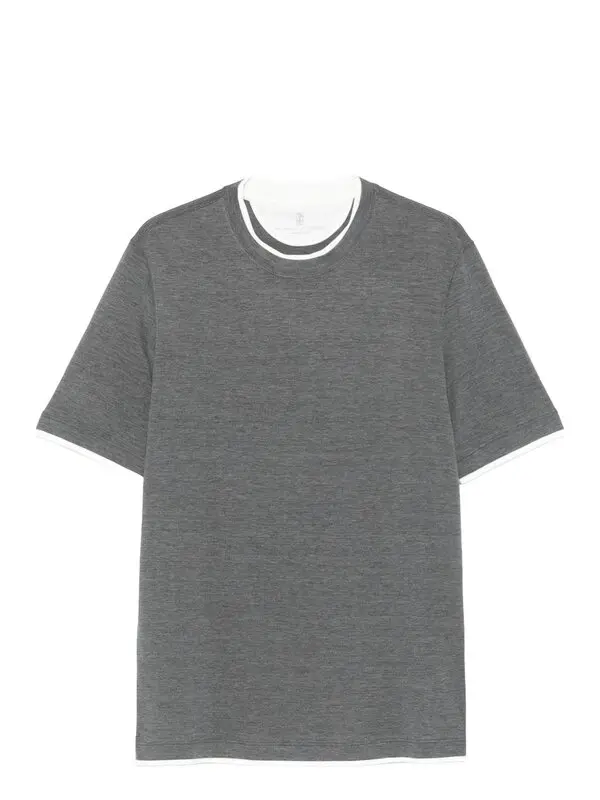 Brunello Cucinelli Silk Blend T-shirt - Grey