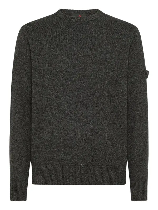 Peuterey Long-sleeved Crewneck Sweater With Logo - Grey
