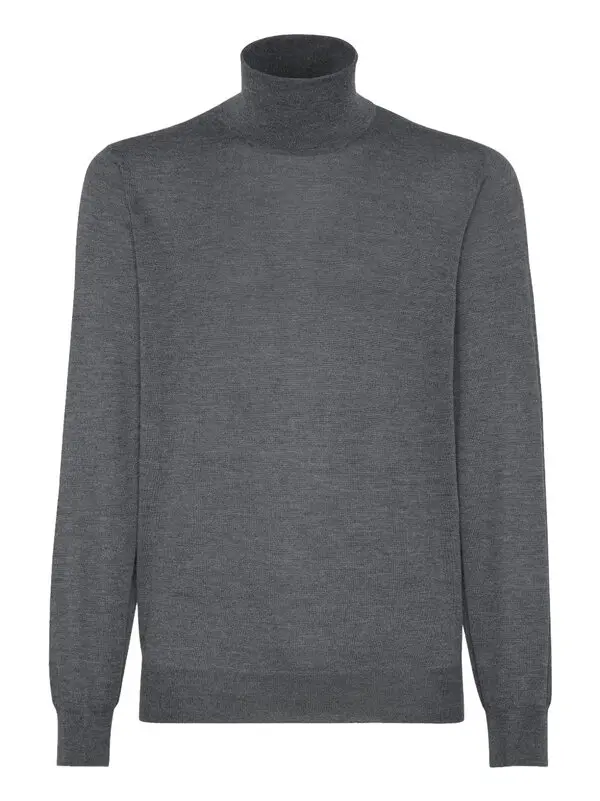Brunello Cucinelli Cashmere Blend Turtleneck Sweater - Grey