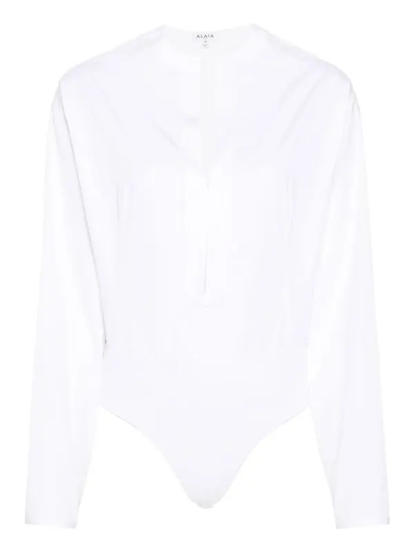 Alaïa Cotton Bodysuit Shirt - White