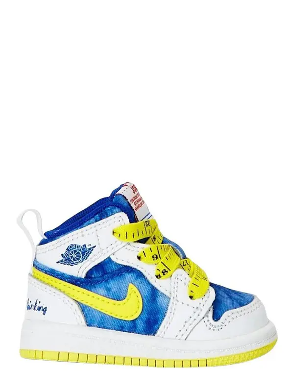JORDAN 1 Mid High-top Sneakers - White/opti Yellow/royal Tint