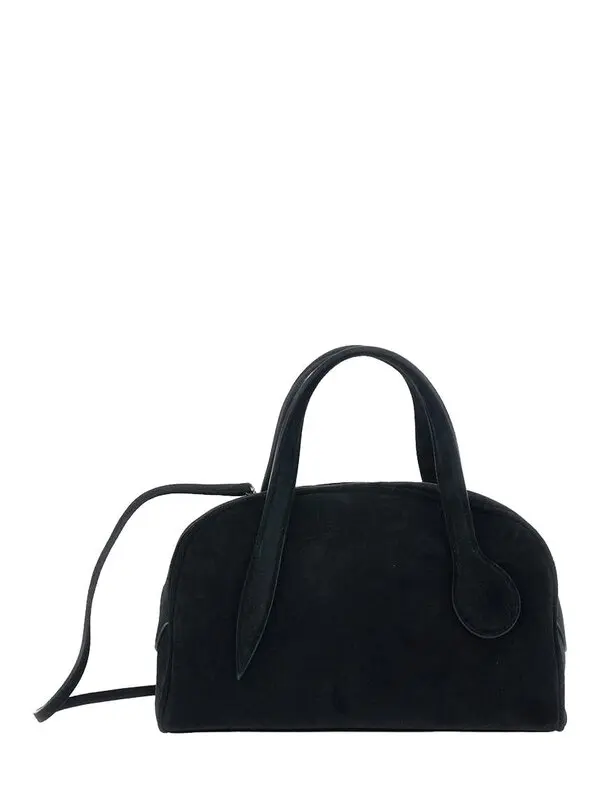 LIFFNER Mini Suede Handbag With Adjustable Strap - Black
