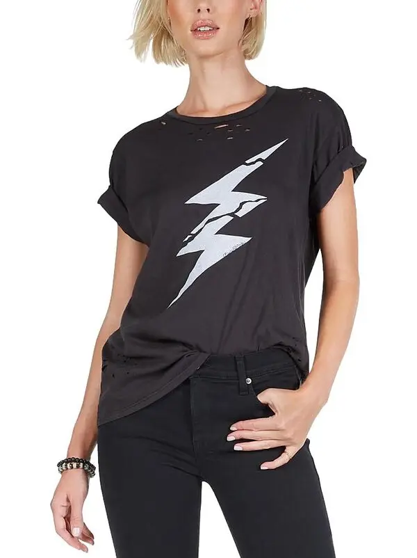 Lauren Moshi Wolf Lightning Bolt T-shirt - Onyx
