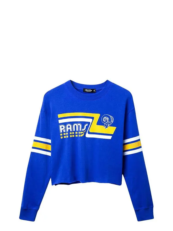 Junk Food Clothing Nfl Los Angeles Rams Retro Crop Fleece - Liberty