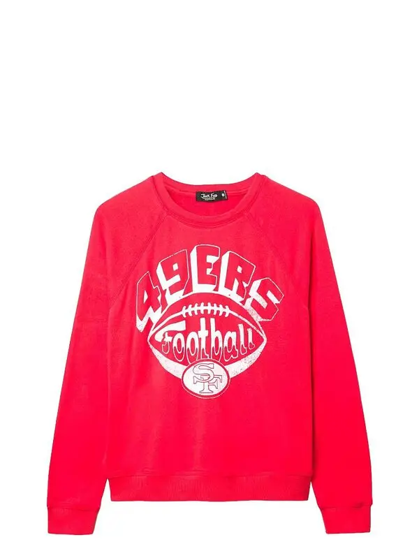 Junk Food Clothing Nfl San Francisco 49ers Football Raglan Crew Fleece - Licorice