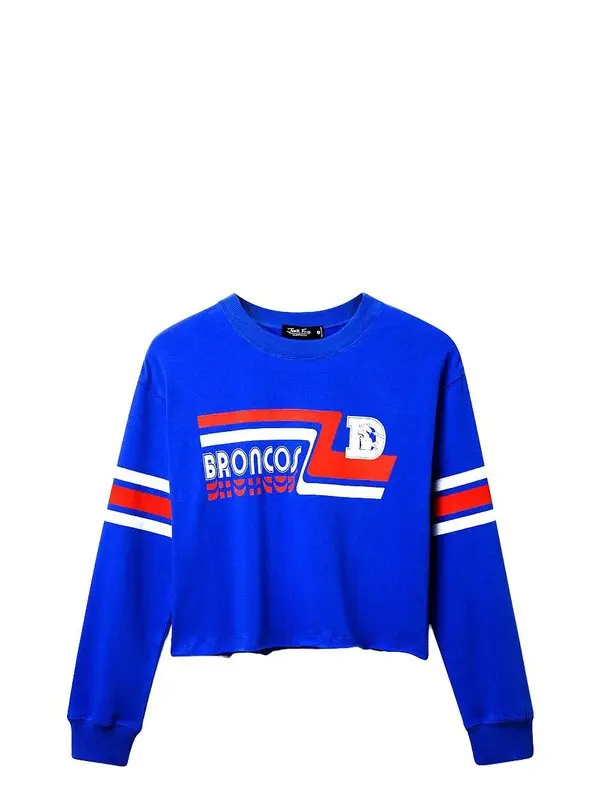 Junk Food Clothing Nfl Denver Broncos Retro Crop Fleece - Liberty