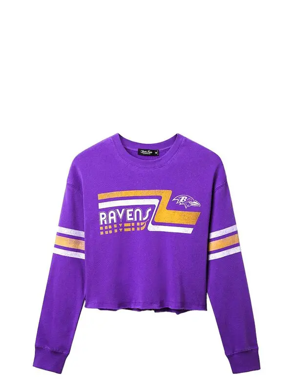 Junk Food Clothing Nfl Baltimore Ravens Retro Crop Fleece - Purple