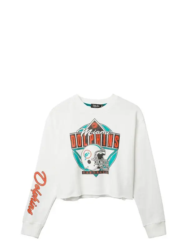 Junk Food Clothing Nfl Miami Dolphins Helmet Fleece - Vintage White