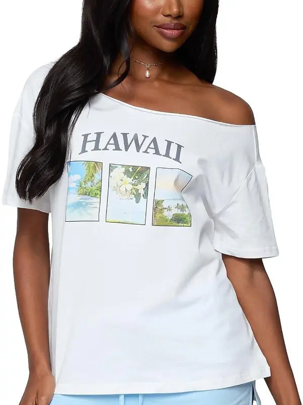 EDIKTED Off-shoulder T-shirt - White
