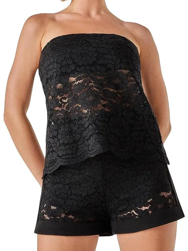 Nasty Gal Bandeau Lace Top - Black