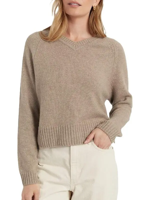 Chinti & Parker Cashmere V-neck Sweater - Warm Oatmeal