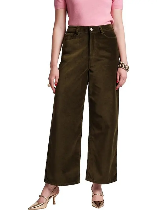 FRANCES VALENTINE Ace Velvet Pant - Olive