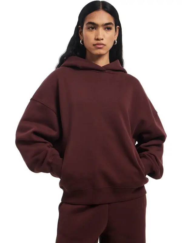 NINETY PERCENT Organic Cotton Oversized Hoodie - Bordeaux