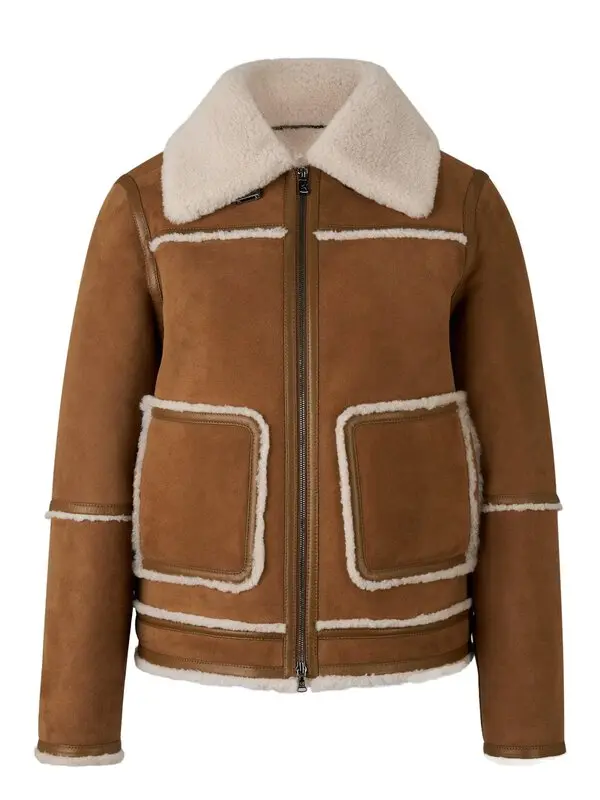 Bogner Pelina Lambskin Quilted Jacket - Camel