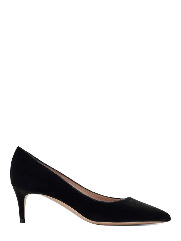 Giorgio Armani Velvet Kitten Heel Pumps - Black