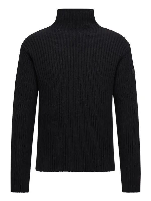Moncler Wool And Cashmere Turtleneck Sweater - Black