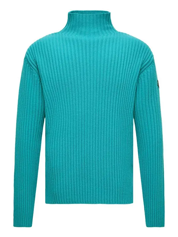 Moncler Wool And Cashmere Turtleneck Sweater - Blue