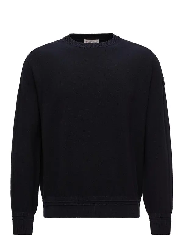 Moncler Crew Neck Wool Sweater - Blue