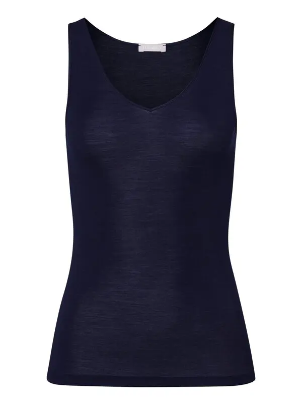 Hanro Woolen Silk Tank Top - Navy