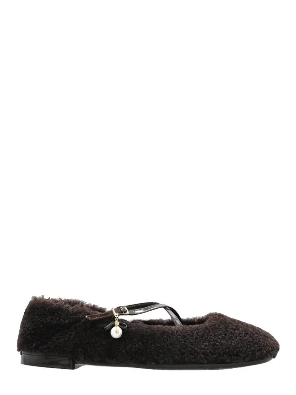 JIMMY CHOO Fur Ballerinas - Brown