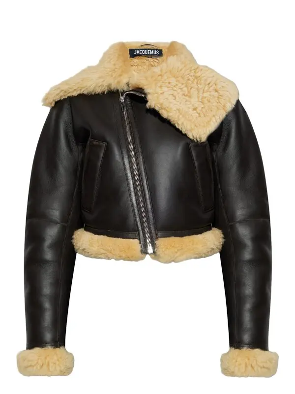 Jacquemus Aviatore Shearling Jacket - Brown