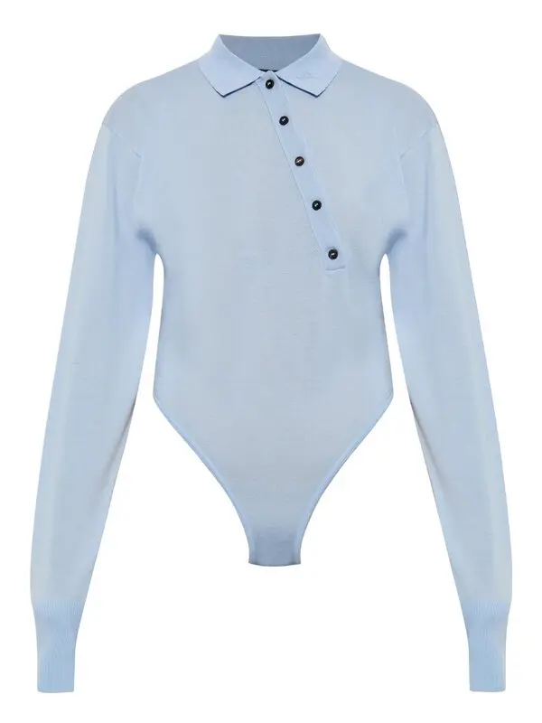 Jacquemus Wool Bodysuit ‘tordu - Light Blue