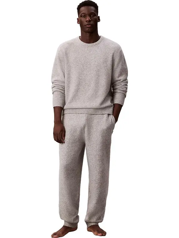 Calvin Klein Lounge Sleep Jogger And Sweater Set - Grey Heather