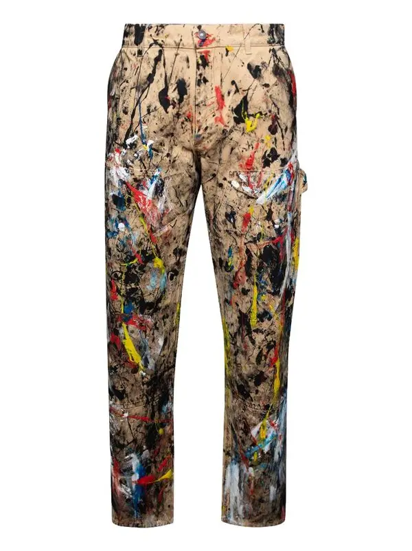 SKY HIGH FARM WORKWEAR Hand-painted Canvas Double Knee Pants - Multicolor