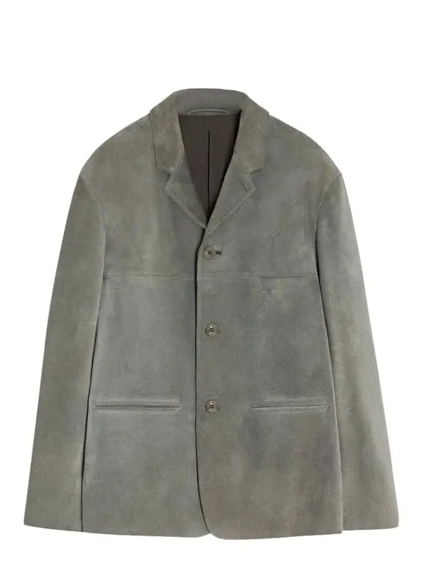 LEMAIRE Suede Single-breasted Jacket - Grey