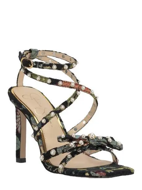 Jessica Simpson Loelva Studded Strappy Sandal - Black Multi