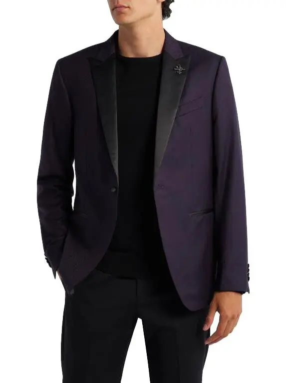 John Varvatos Brooklyn Jacquard Virgin Wool Sport Coat - Purple