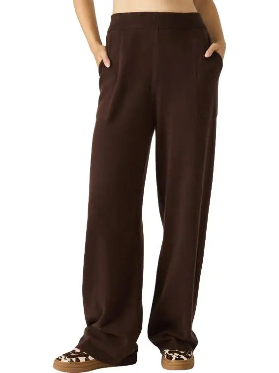 Steve Madden Kori Straight Leg Sweater Pants - Dark Espresso