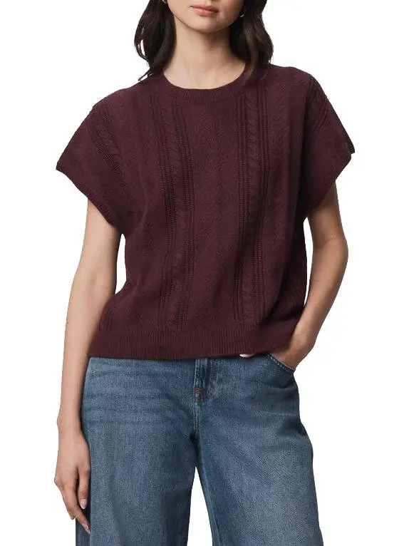 Splendid Raelynn Pointelle Knit Sweater - Dark Plum Purple