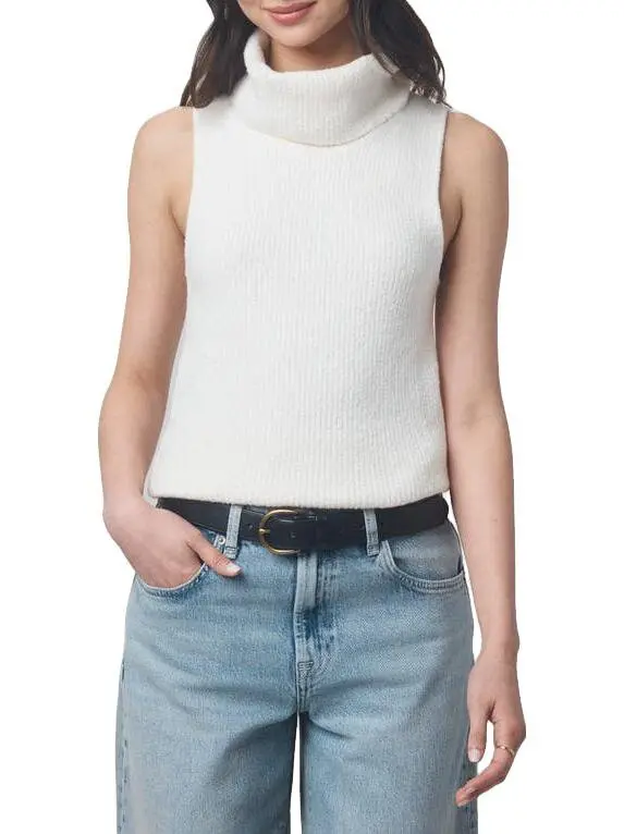 Splendid Sleeveless Turtleneck Sweater - Snow