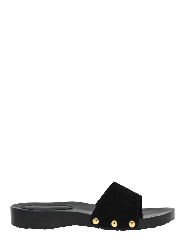 GIANVITO ROSSI Riviera Slide - Black - Suede Leather