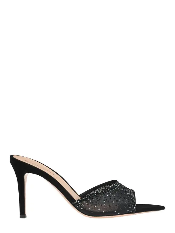 GIANVITO ROSSI Rania Mule 85 - Black - Silk Organza