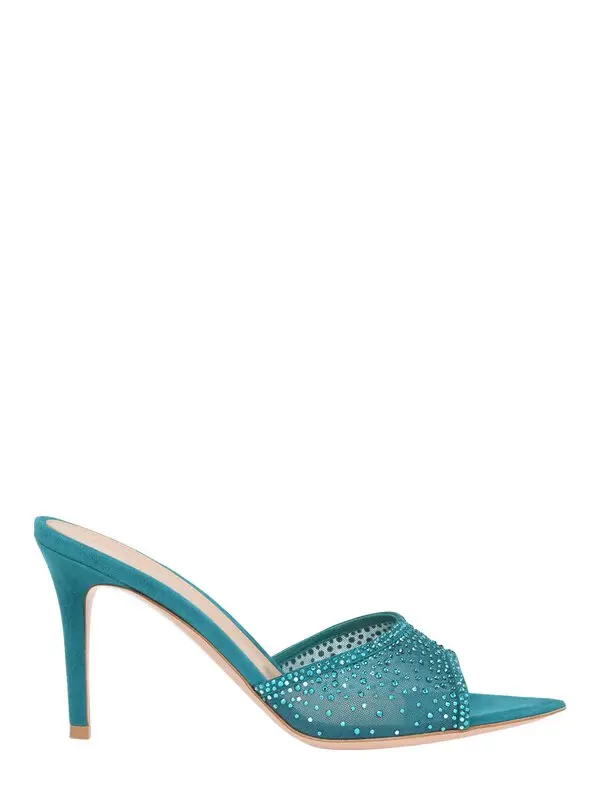GIANVITO ROSSI Rania Mule 85 - Blue - Silk Organza