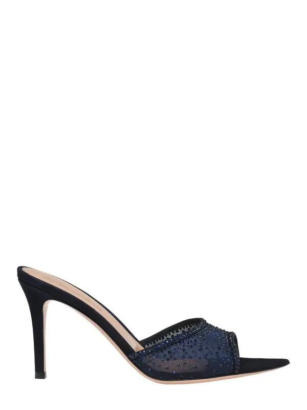 GIANVITO ROSSI Rania Mule 85 - Blue - Silk Organza