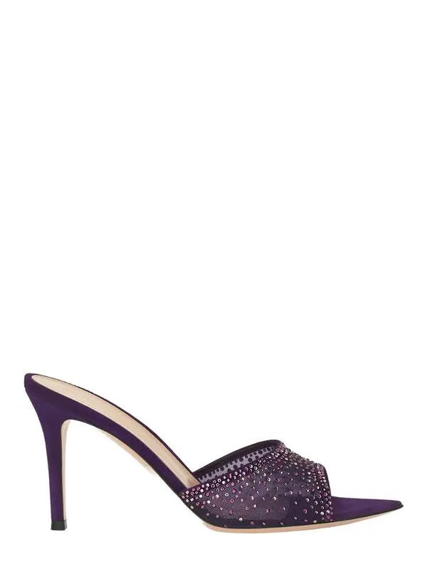 GIANVITO ROSSI Rania Mule 85 - Purple - Silk Organza