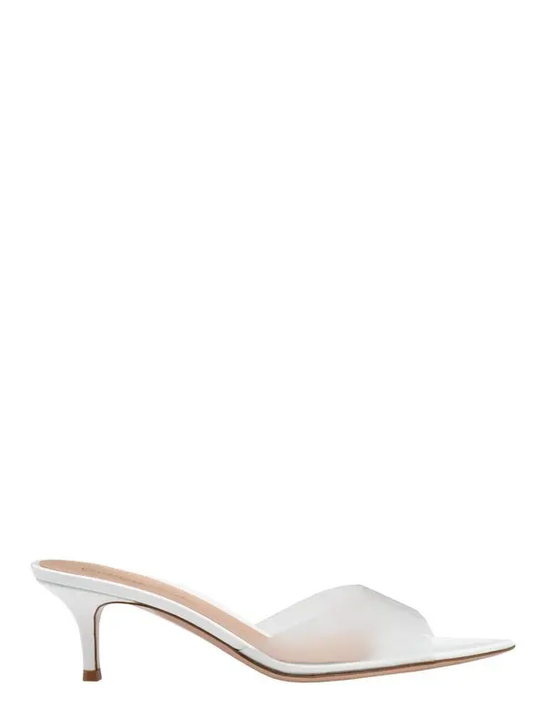GIANVITO ROSSI Elle 55 Metallic Mule - White - Tpu