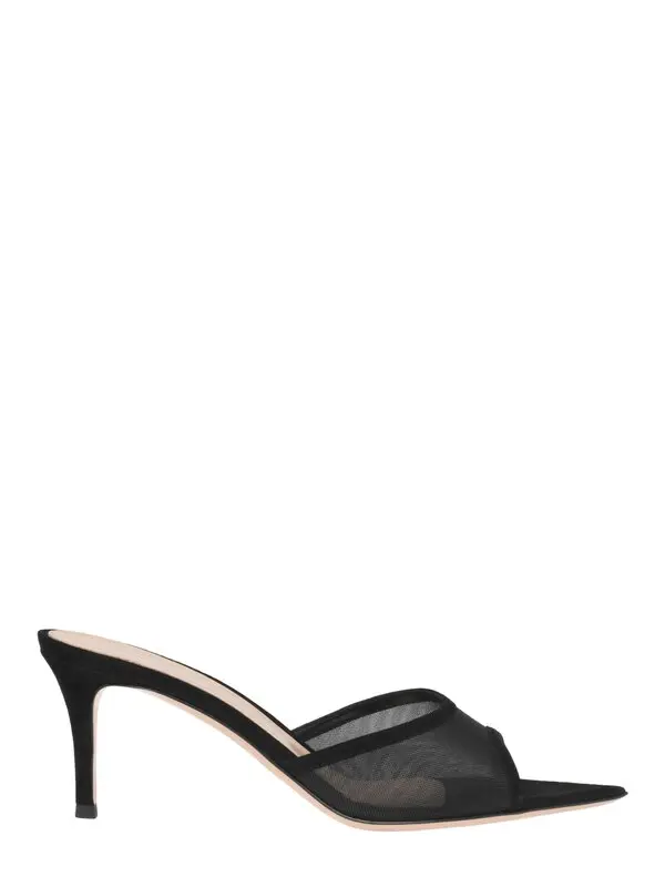 GIANVITO ROSSI Dorotea Mule 70 - Black - Silk Organza