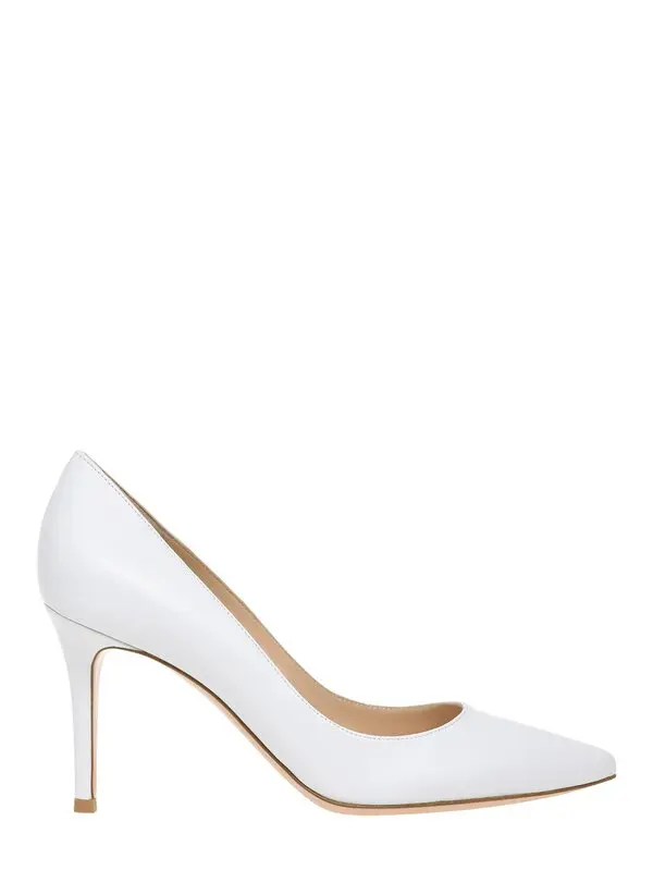 GIANVITO ROSSI 85 Pumps - White - Calf